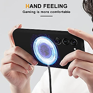 YENAPOON for Samsung Galaxy S23 Case and 2 Pack Tempered Glass Screen Protector, Slim Liquid Silicone Shockproof Protective Case - Black