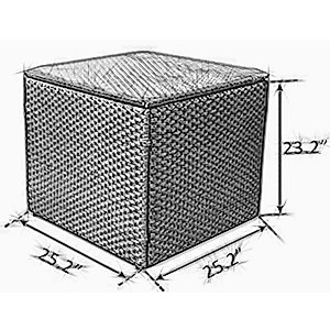 Green4ever Outdoor Deck Storage Box, Waterproof Outside Patio Rattan Wicker Storage Bin Container with Liner, Large Box for Cushions, Pool Toys and Garden Tools