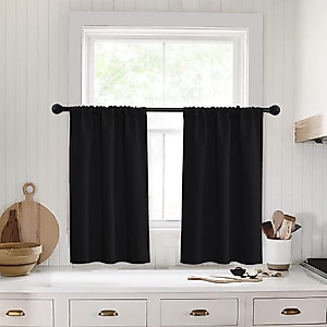 StangH Ivory White Velvet Curtains & Black Blackout Curtains