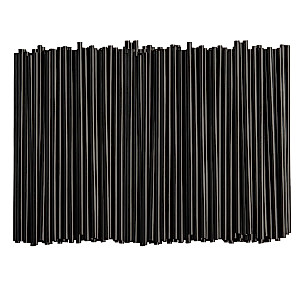 Comfy Package, [500 Count] Disposable Plastic Drinking Straws - 7.75" High - Black