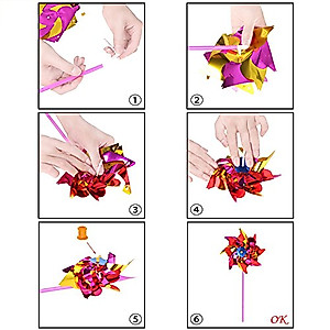 Lawn Pinwheels, Party Pinwheels Windmill Rainbow Pinwheel DIY Pinwheels Set for Kids Toy Garden Lawn Decor, 100 PCS