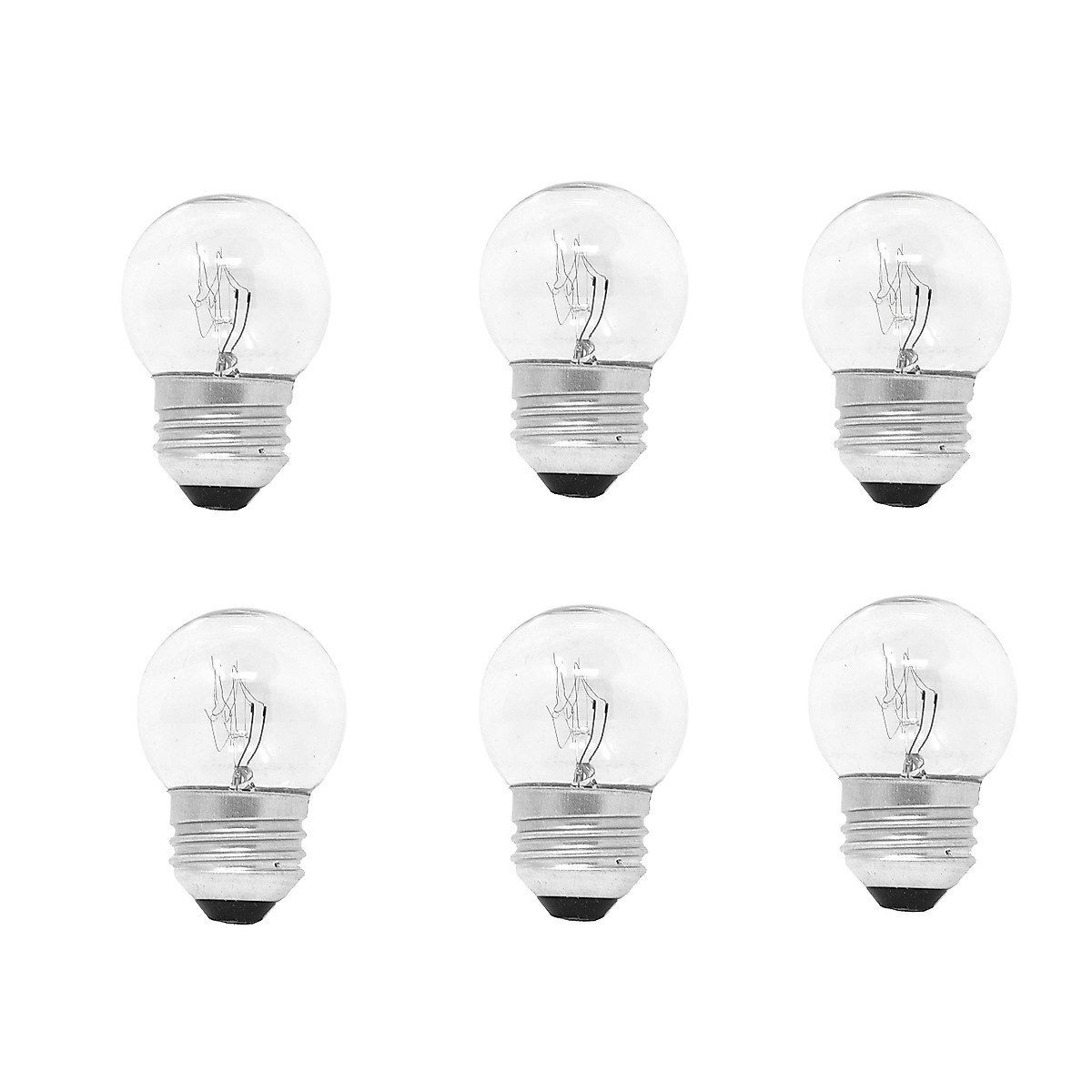 Mandala Crafts Low Wattage Light Bulbs for Signs and Indicators G40, S11, 7.5 W, E26 Base, 6 Pack
