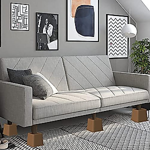 Lufia Bed Furniture Risers Heavy Duty, Elevation in Heights 8, 5 or 3 Inch, Adjustable Furniture Risers for Sofa, Table, Couch, Chair or Desk, Supports up to 1,300 lbs (Set of 4, Brown)