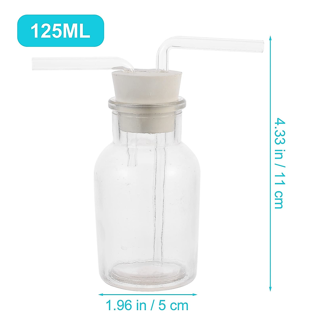 iplusmile 1pc Chemical Experiment Gas- washing Bottle Labs Glassware Gas Wash Bottles