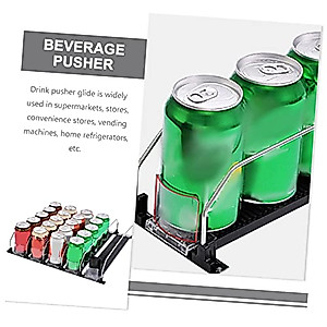 UPKOCH Beverage Organizer Glide Drink Manager Vending+Machines Organizer Drinkware Vending Machine Glide Drink Organizer for Fridge Bottle Can Organizer Black Pusher Machine Pulley