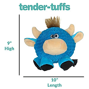 SmartPetLove Snuggle Puppy Tender-Tuffs Round Plush Dog Toys Bundle - Cow, Pig, and Elephant - Large Tough Animal Squeaky Ball Toys
