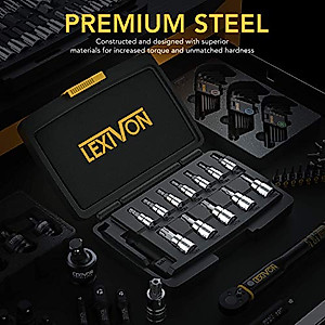 LEXIVON Tamper Proof Torx Bit Socket Set, Premium S2 Alloy Steel | 13-Piece Security Star T8 - T60 Set | Enhanced Storage Case (LX-146)