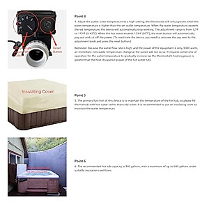 GOORIDA 220V 240V/3KW Spa Hot Tub Thermostat, Inflatable Pool Thermostat with Adjustable Temperature Fits for Bathtub, Above Ground Pools, Water Thermostat Replacement Parts