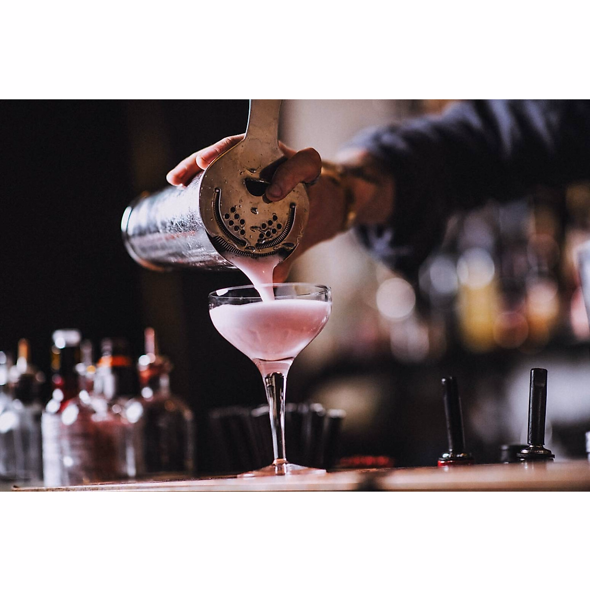 Derrison Bell Jigger and Hawthorne Strainer Bundle, Jigger with 0.5oz, 1oz, 1.5oz and 2oz Measuring Marks, Strainer with High Density Wire, Mirror Polished