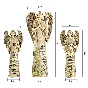 Ivy Home Resin Garden Statue Standing Praying Angel Garden Statuary for Outdoor Decor