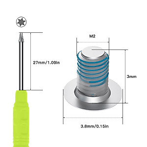 12PCS M2x3 Torx T5 Screws for Dell XPS 13 9300 9370 9380 9343 9350 9360, XPS 15 9500 9550 9560 9570 & Precision M5510 5520 5530 5540 5550, Razer Blade Laptop with Screwdriver, Dell XPS Screws, Sliver