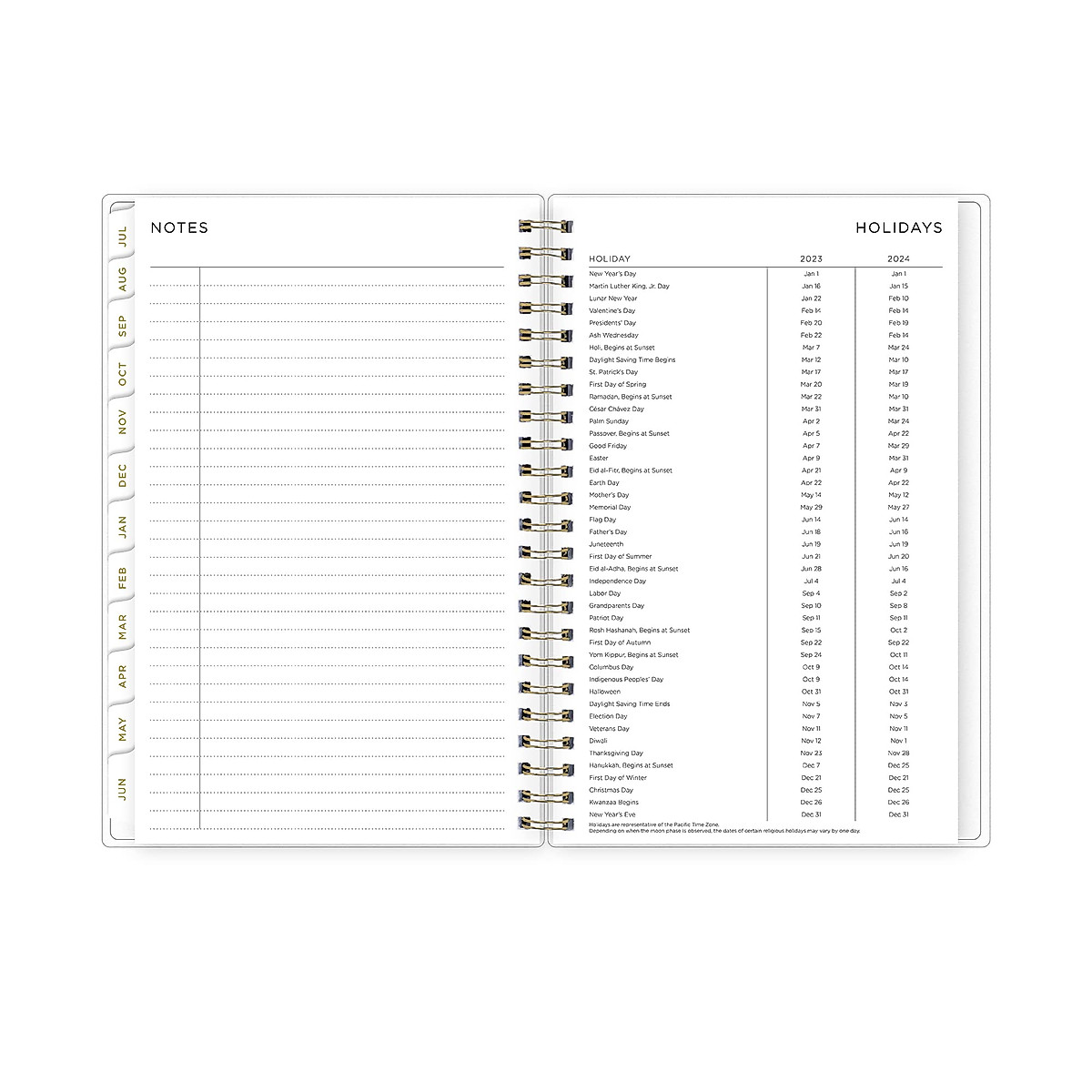Ashley G for Blue Sky 2023-2024 Academic Year Weekly and Monthly Planner, 5" x 8", Flexible Cover, Wirebound, Multi Color Smoke (133682-A24)