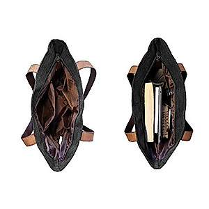 Aleah Wear Shoulder Tote Bag Purse Top Handle Satchel Handbag For Women Work School Travel Business Shopping Casual (Black) Upgraded