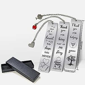 YoeeJob Teacher Appreciation Bookmarsk, 3 Pcs Metal Thank You Teachers Bookmark Gifts Book Marker for Women/Men, Thank You Teachers Bookmarks, Back to School Christmas Gifts for Teacher