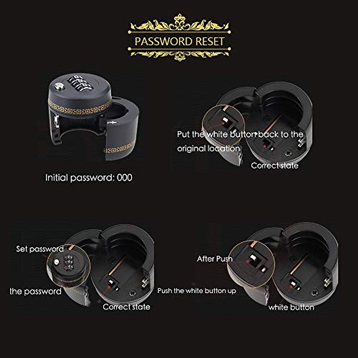 Lockwish Bottle Password Code Lock Wine, Bottle Password Lock Top ...