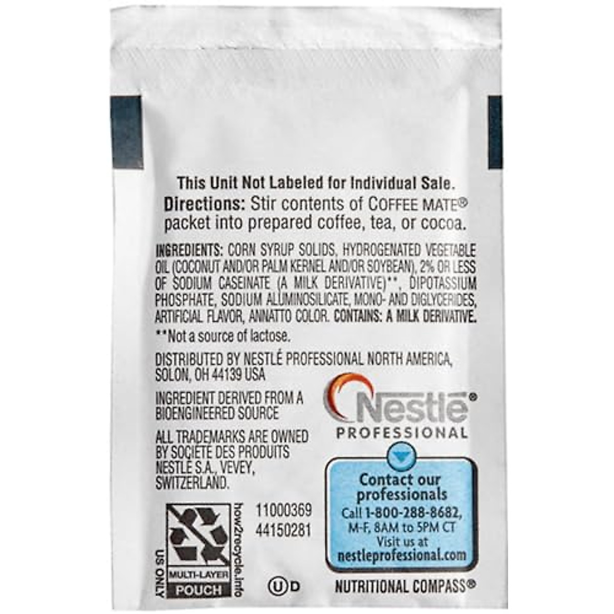 Coffee mate Original 3 Gram Single Serve Powdered Creamer Packets (Pack ...