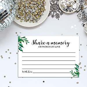 Giftideaworkshop 50 Greenery Share A Memory Cards for Celebration of Life Birthday Anniversary Memorial Funeral Graduation Bridal Shower Game, Guest Book Ideas, and Alternatives.4x6 Inches