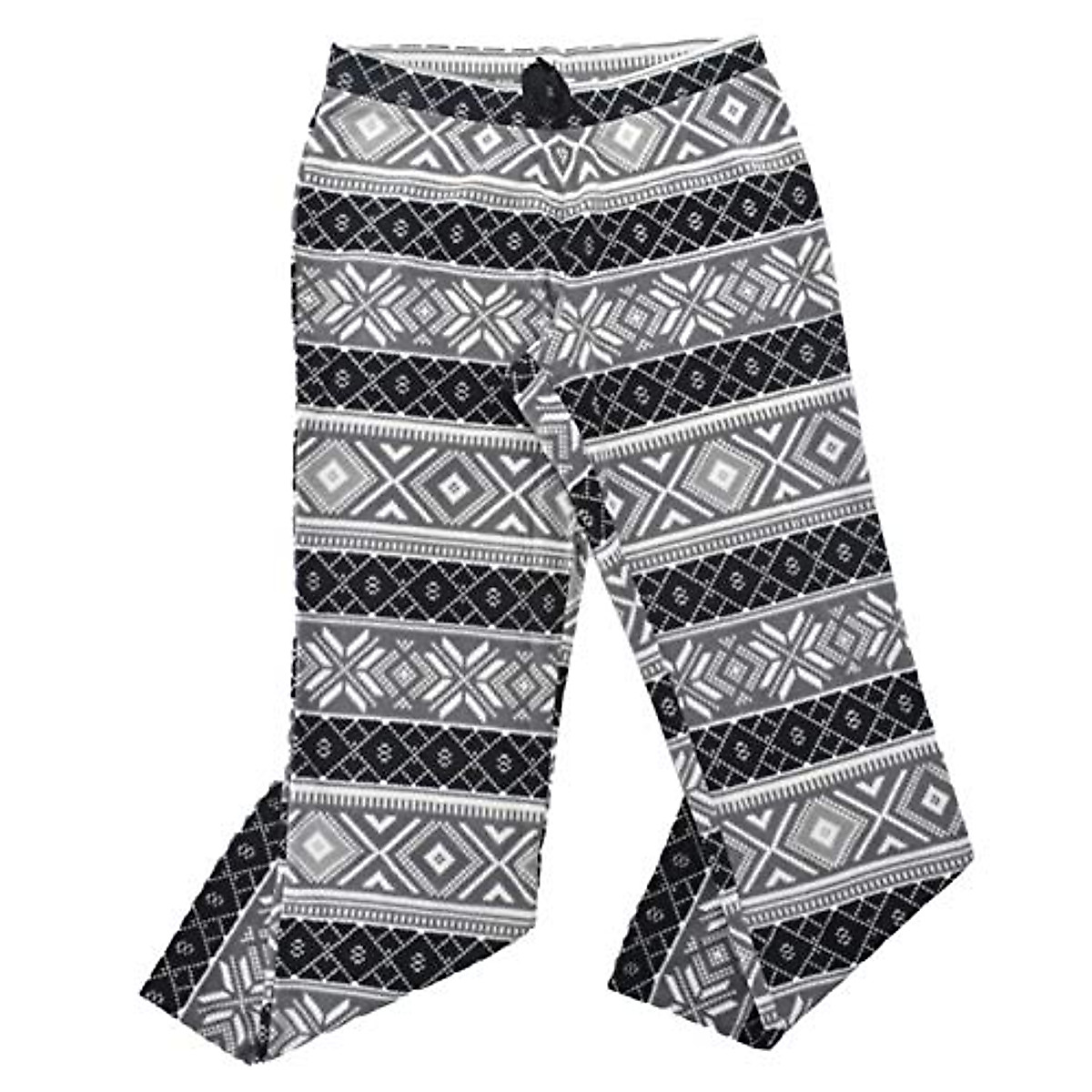 Old Navy Women's Mid-Rise Patterned Micro Performance Fleece Pajama Pants (Black Fair Isle) (Small)