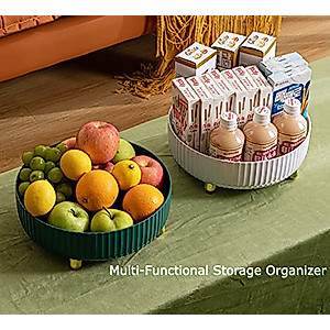 Hisikou White 360 Rotating Makeup Organizer - Large Capacity Spinning Skincare Perfumes Organizer - Cosmetics Organizer for Vanity Countertop and Bathroom Dresser - Lazy Susan Bathroom Storage Box