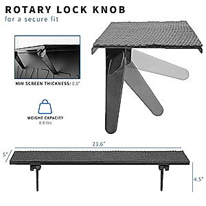 VIVO TV and Monitor Top Shelf Mounting Bracket with 24 inch Padded Platform and Rotary Clamp, Holds Small Speakers, Sound Bars, Streaming Devices, Home Decor, and More, Mount-SFTV3