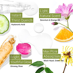 Tree To Tub Hydrating Facial Toner Spray for Dry & Sensitive Skin - Alcohol Free Witch Hazel & Rose Water Face Toner for Women & Men w/Hyaluronic Acid, Vitamin C, Organic Green Tea, Natural Ginseng