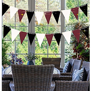 Graduation Party Decorations Maroon Black 2024/Burgundy Black Graduation Decorations/Maroon Birthday Party Decorations Bridal Shower/Burgundy Black Triangle Banners 2pcs