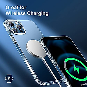 Elando for iPhone 12 Pro Max Phone Case, Anti-Yellowing Clear Phone Case, Super Slim Phone Case (0.39" Added) - Crystal Clear