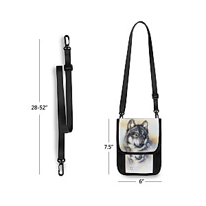 ALAZA Wolf Print Wild Animal Painting Small Crossbody Wallet Purse Cell Phone Bag Rfid Passport Holder with Credit Card Slots