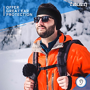 Lauzq Winter Fleece Ear Warmers Muffs Headband for Men Women Kids Ski Running Cycling