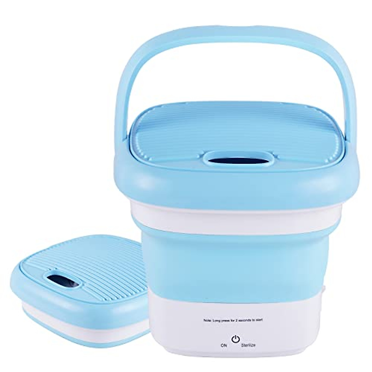 Portable Washing Machine, Mini Washer, Foldable Small Washer for Underwear, Socks, Baby Clothes, Towels, Delicate Items (Blue)