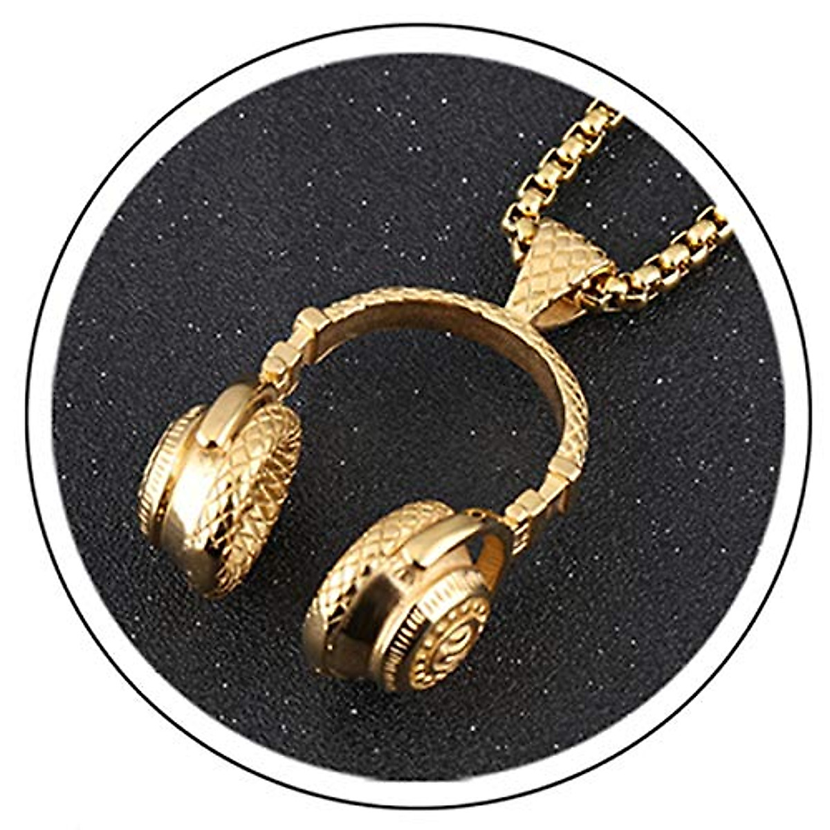 AKarrLili Headphones gold Necklace gold Music Pendant silver Hiphop Fashion chain with 23in chain