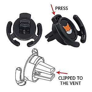 HOMEFOX Holder Car Mount Compatible for Popsocket Collapsible Grips- 2 Pack Mount for Car Vent, Socket Car Holder for iPhone with Secure Vent Clip for Horizontal Air Vent ONLY, Black