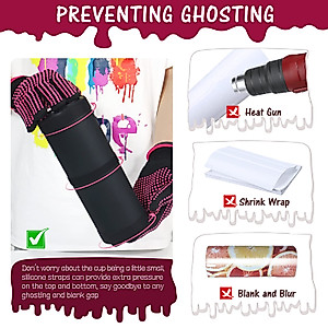 Mocaru Sublimation Blanks Tumblers Silicone Bands Kit for 20 oz Skinny Straight Cups Mugs Shrink Wrap with Heat Resistant Gloves Silicone Sleeve for Tumbler Heat Press Machine or Oven