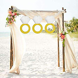 Glitter Gold Honeycomb Diamond Ring Hanging Decorations (3 Pieces) Bachelorette Party Engagement Party Bridal Shower Wedding Anniversary Supplies