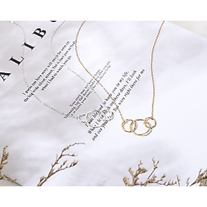 30th Birthday Gift for Women 3 Rings 3 Decade Necklace Meaningful Jewelry for Mom Wife Daughter Sister Best Friend Unique Happy Birthday Card Box Ideas Turning 30-Year-Old Sterling Silver / Gold