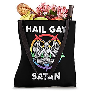 Funny Hail Gay Satan LGBT Goth Gay Pride Baphomet Tote Bag