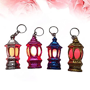 Uonlytech 60pcs Torch Favors Arabian Random Mini Color Keyring Practical Charm Chain Party Fillers Charms Style Lamp Bag Handbag Muslim Gifts Pendant Lights Home Lantern, Small
