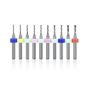 VIEUE Drill Bits 10 Pack 1.1-2.05mm PCB Drill Bit Set 3.175mm Shank PCB Micro Drill Bit Carbide Bit Set (Color : PCB1.55 10PCS)
