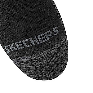 Skechers mens 6 Pack Low Cut Running Socks, Black, 10 13 US