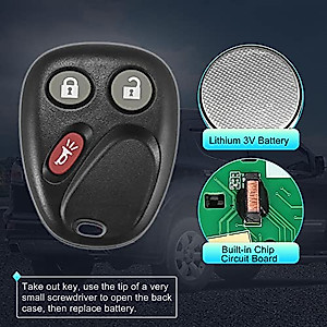 X AUTOHAUX 315MHz MYT3X6898B Replacement Keyless Entry Remote Car Key Fob for Chevy Trailblazer for GMC Envoy 2002-2007 for Isuzu Ascender 2003-2008 for Buick Rainier 2004-2007 3 Buttons