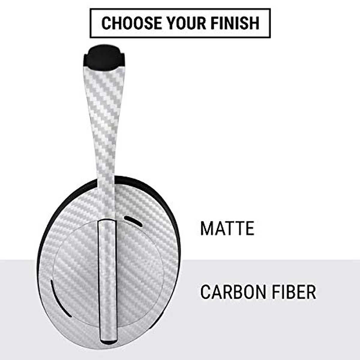 Skinit Decal Audio skin compatible with Bose Noise Cancelling Headphones 700 - White Carbon Fiber Specialty Texture Material Design