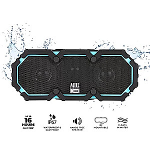 Altec Lansing LifeJacket 2 - Waterproof Bluetooth Speaker, Floating Portable Speaker for Travel & Outdoor Use, Deep Bass & Loud Sound, 30 Hour Playtime