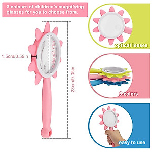 Kids Magnifying Glass Handheld Reading Magnifier for Children Student 10X Pink Magnifying Lens loupe for Reading Books, Exploring, Stamps, Map, Inspection (Pink)