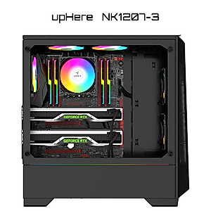 upHere 120mm Black ARGB Computer Case Fans 3-Pack,High Performance Cooling 4pin PWM CPU Fan Low Noise Hydraulic Bearing Long Life Up to 40,000 Hours,Compatible with Desktop,NK1207-3