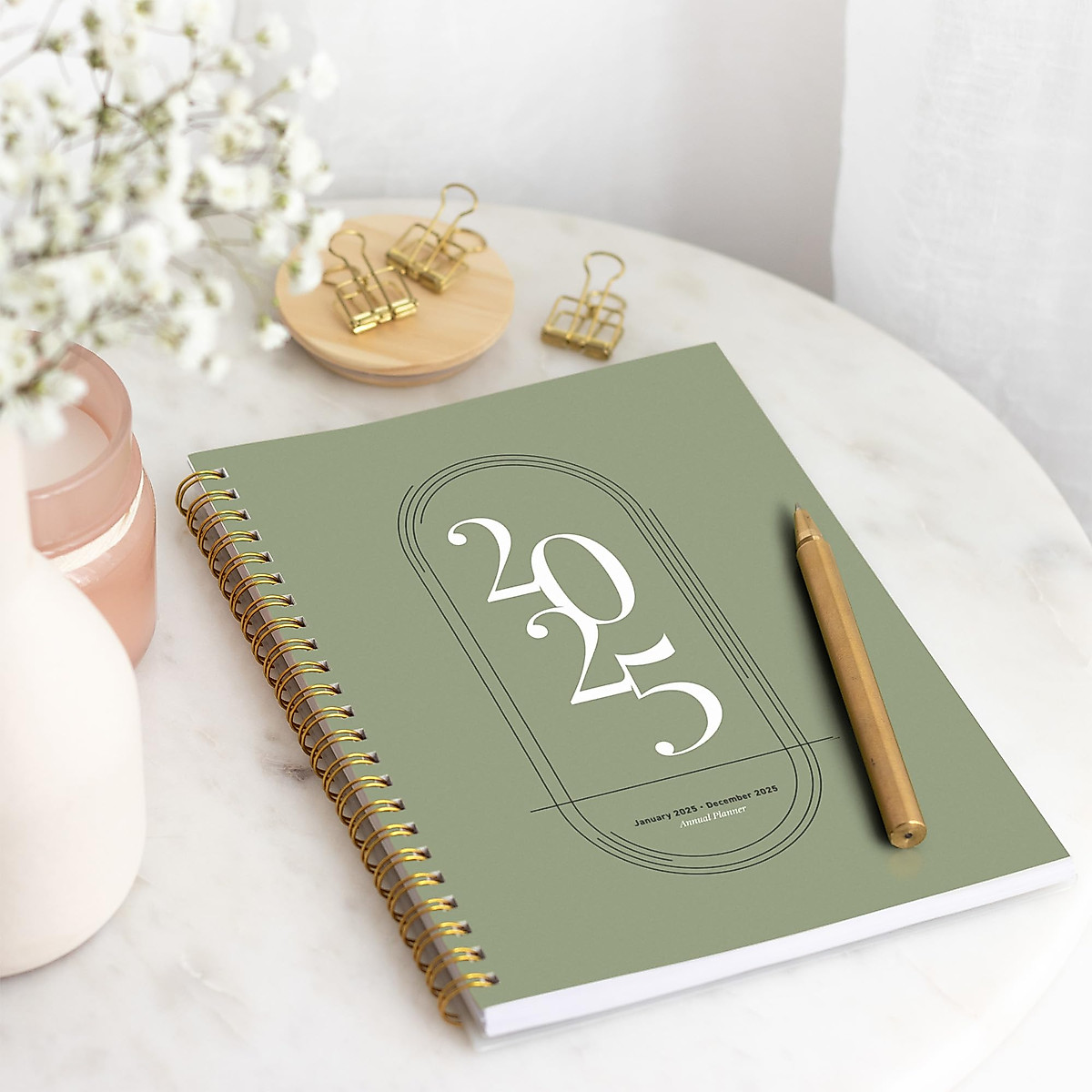 Rileys 2023 Weekly Planner - Annual Weekly & Monthly Agenda Planner, Jan - Dec 2023, Flexible Cover, Notes Pages, Twin-Wire Binding (8 x 6-Inches, Green)