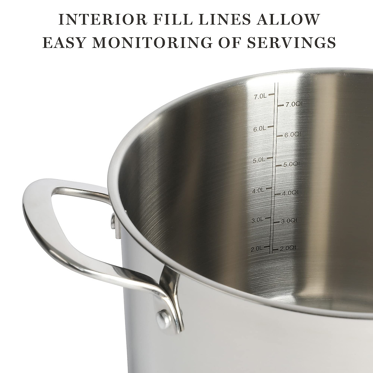 Martha Stewart Castelle 8-Quart 18/8 Stainless Steel Induction Safe Stock Pot w/Lid