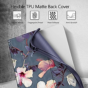 Fintie Keyboard Case for iPad 10th Generation 10.9 Inch Tablet (2022 Release) with Pencil Holder - Soft TPU Back Cover with Magnetically Detachable Bluetooth Keyboard, Blooming Hibiscus