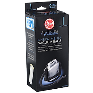 Hoover Platinum Collection Canister Vacuum Cleaner Type I HEPA Bag (2-Pack), 2 Count, AH10005