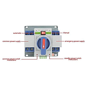 220V 63A Transfer Switch Mini Dual Electronic Power Automatic Circuit Breaker (2P)