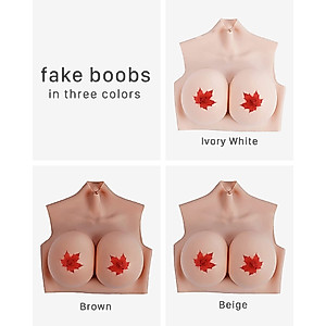 KUICEO Silicone Breastplate B Cup Fake Boobs Breast Forms Realistic Fake Breasts for Crossdresser Transgender Drag Queen
